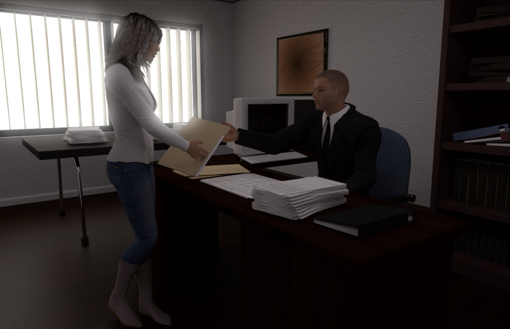 Free 3D Office Scene for Daz studio & Poser